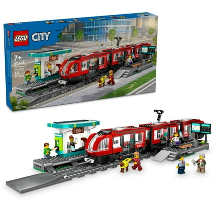 LEGO City Downtown Streetcar and Station Vehicle Toy Playset, Gift for ...