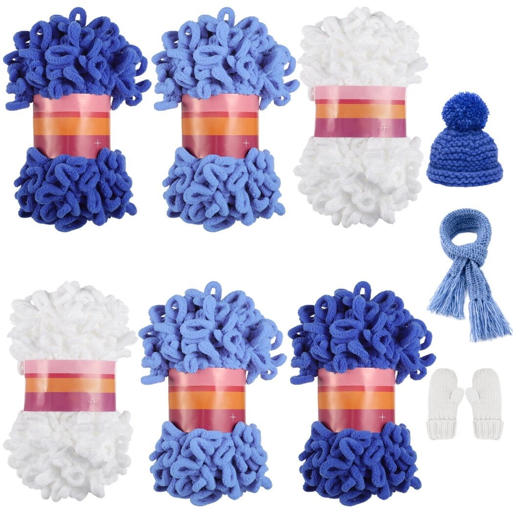 Click here for Nobrand Chunky Polyester White  Light Blue  Royal... prices