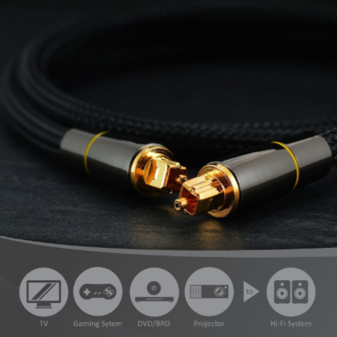 Buy HIFI 5.1 Digital SPDIF Toslink Optical Audio Cable for TV Box(2M ...