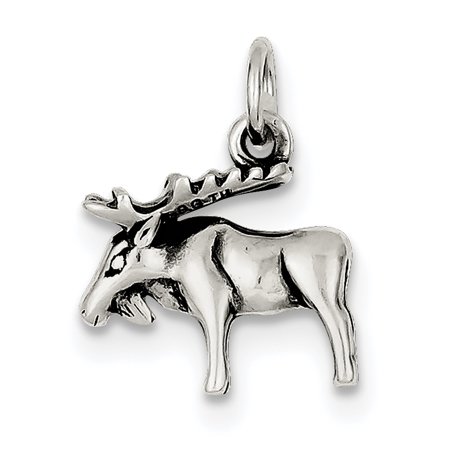 Sterling Silver Antiqued Moose Charm - Walmart.com - Walmart.com