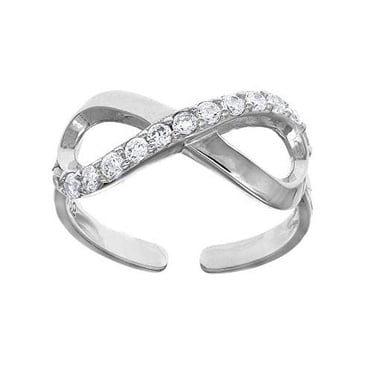 CZ Sterling Silver Infinity Toe Ring - Walmart.com