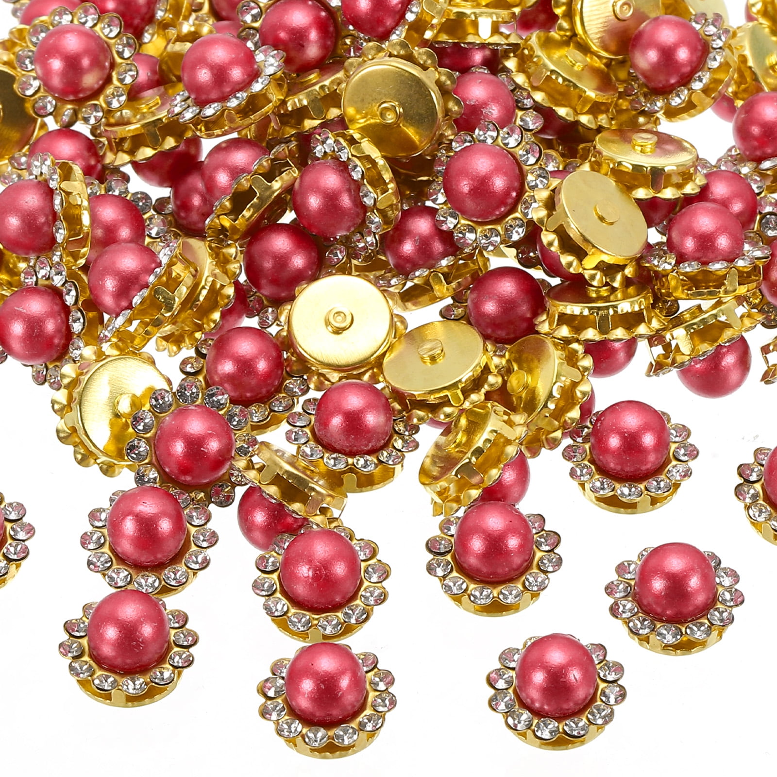 Click here for Unique Bargains 12 Mm Pearl Sew On Rhinestones Met... prices