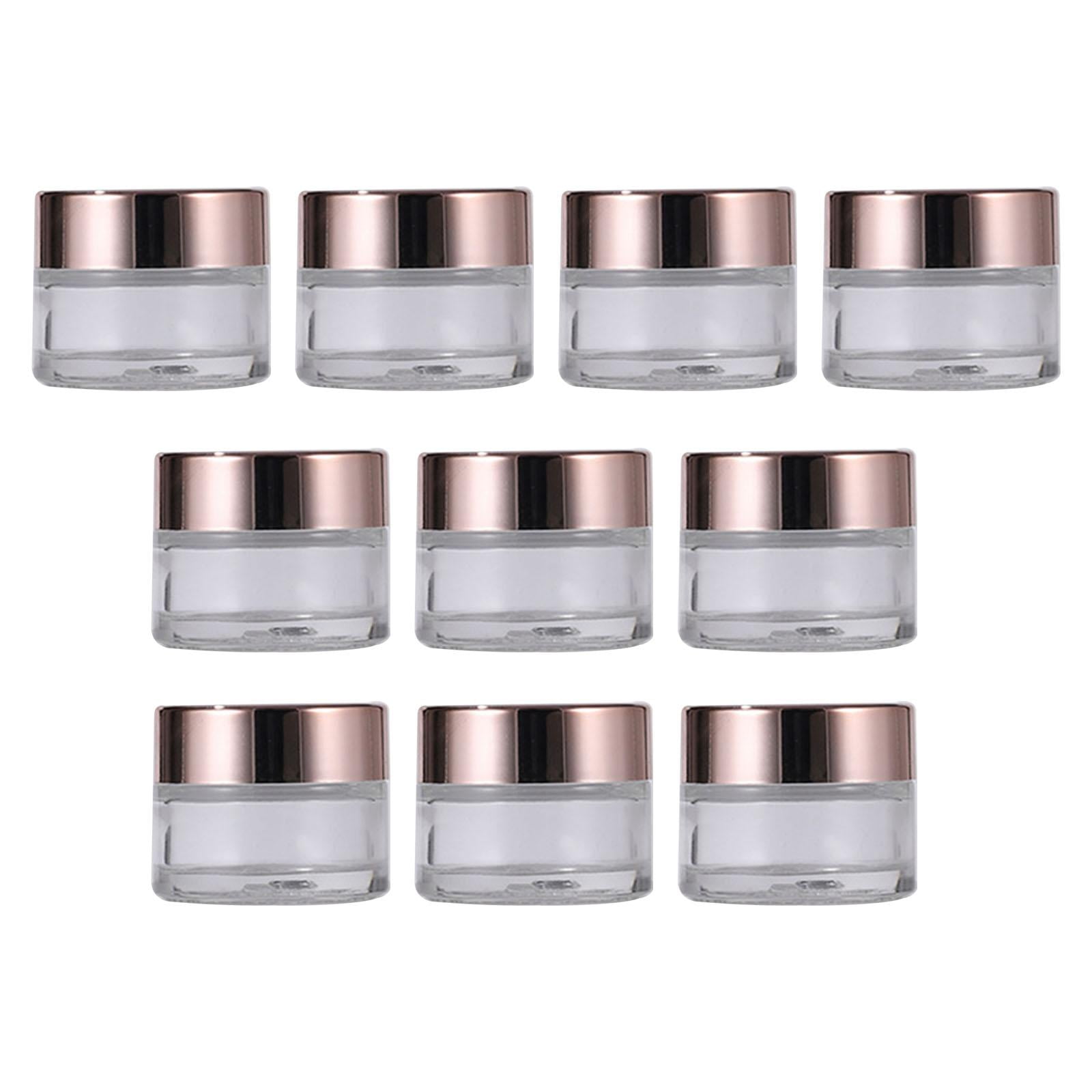 10x Refillable Cosmetic Empty Jar Container Transparent Screw Cap Lid ...
