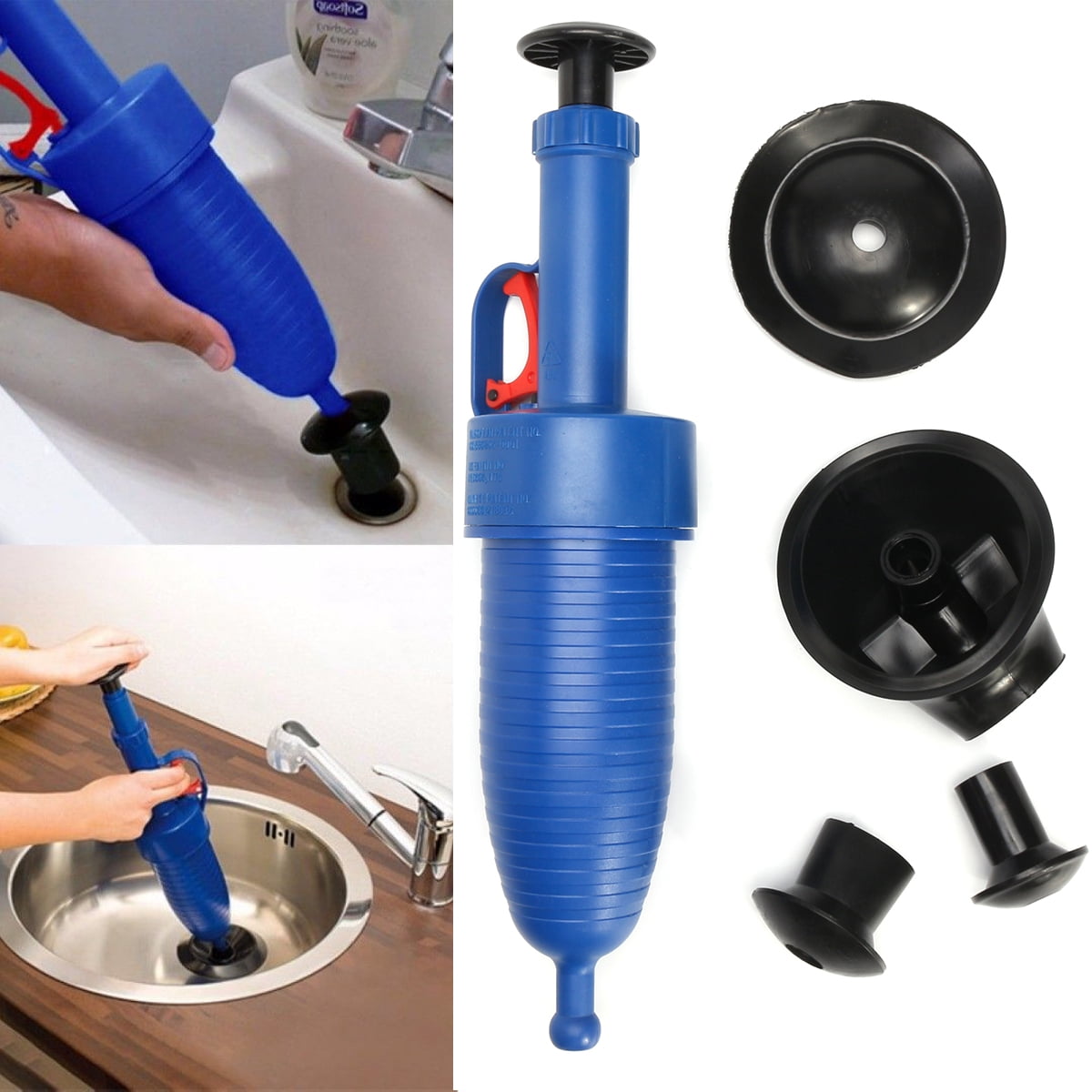Air Drain High Pressure Pump Cleaner Plunger Sink Pipe Clog Remover ...