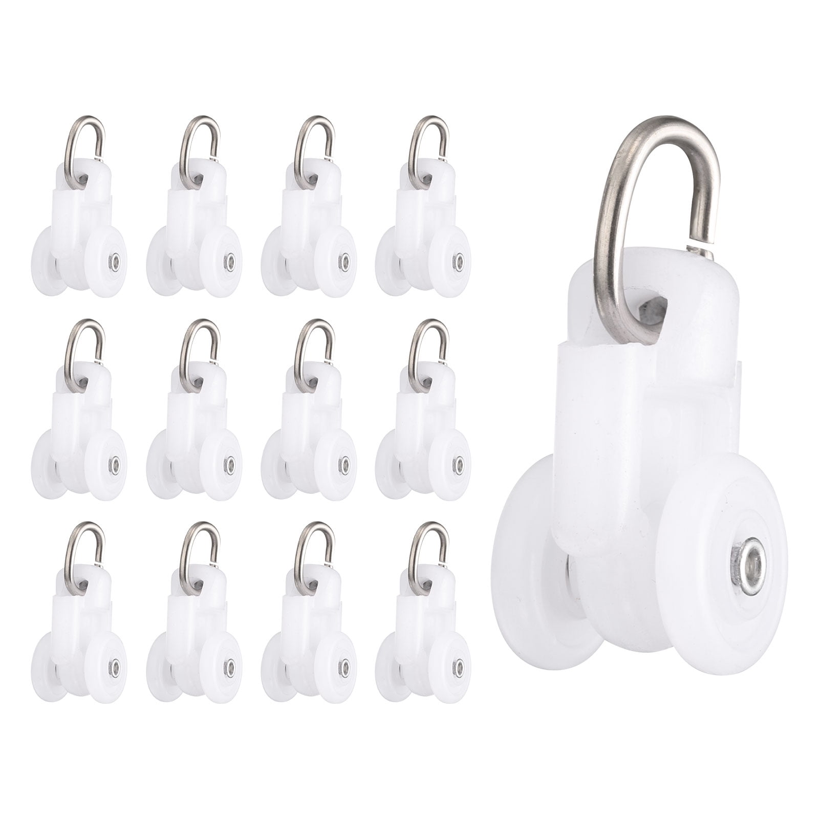 30Pcs Rodillos de Riel de Cortina Poleas de Riel con Rueda Doble para ...