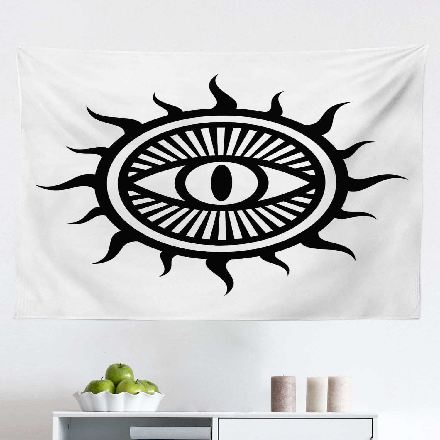 Occult Tapestry, Abstract Ornamental Eye with Mandala Form Providence ...