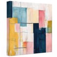 Abstract Canvas Wall Art for Living Room, Geometric Color Block Lines ...