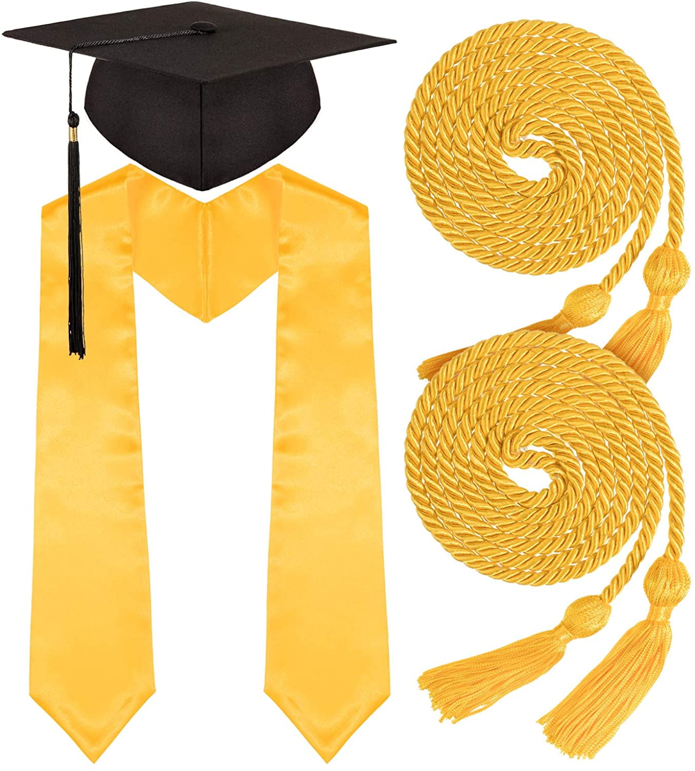 Graduation Gown Cap, Graduation Stole, Honor Cords, and Tassel for ...