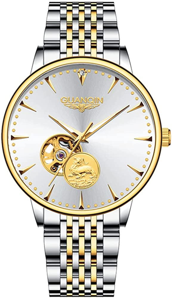GUANQIN Skeleton Tourbillon Automatic Mechanical Men Wrist Watch ...