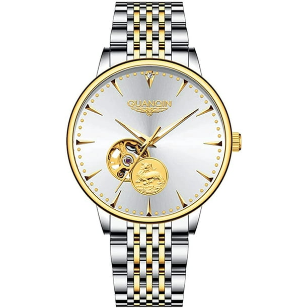 GUANQIN Skeleton Tourbillon Automatic Mechanical Men Wrist Watch ...