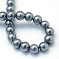 Baking Painted Pearlized Glass Pearl Round Bead Strands Slate Gray 6 ...