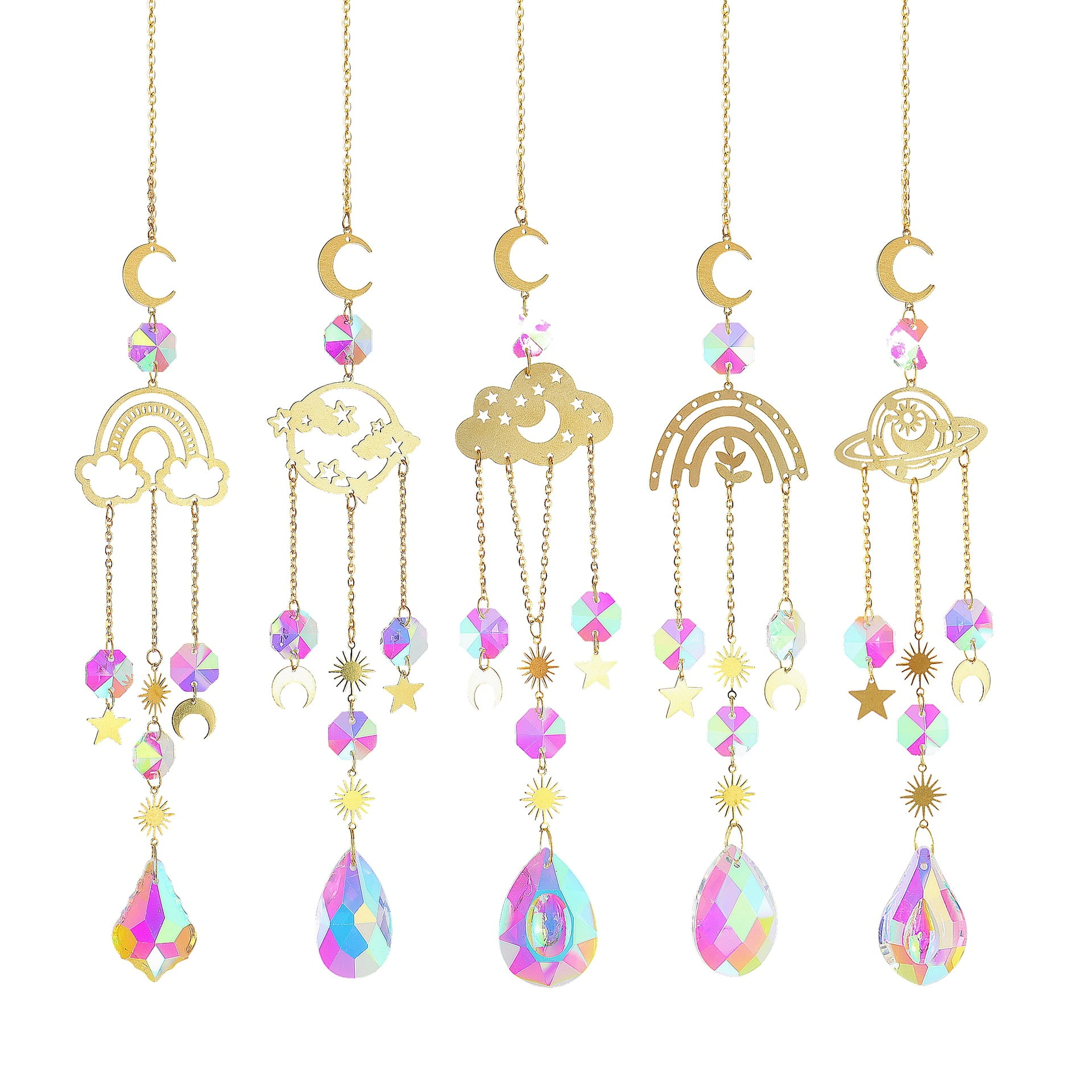 5PCS Catchers with Creative Crystals, 5 Pcs Hanging Creative Crystals ...
