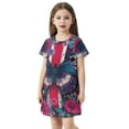 BZSMCE Short Sleeve dress Dress Casual Cotton Dresses-Butterfly Flower ...