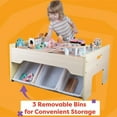 Hey! Play! Wooden Train Set and Storage with Tracks, Vehicles ...