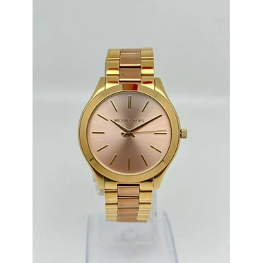 Michael Kors Mercer Rose Gold Tone Steel Salmon Dial Quartz Ladies ...