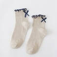 AWZXDE Womens Socks Short Fashion Japanese Bowknot Lace Trim Ankle ...