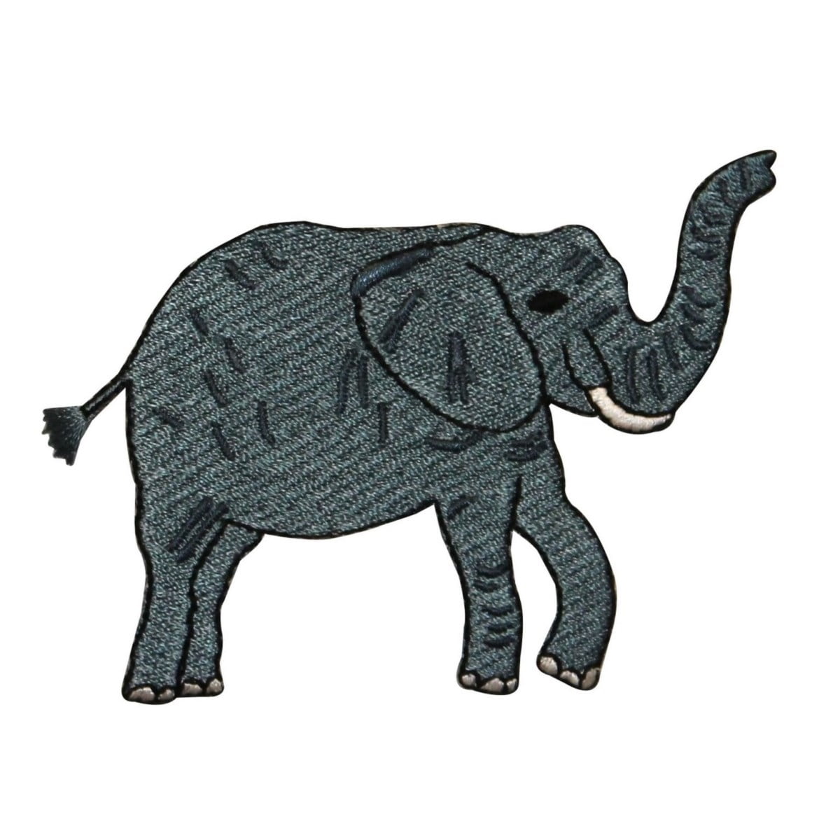 ID 0683 Elephant Waving Trunk Patch Wild Life Zoo Embroidered Iron On ...