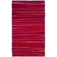 SAFAVIEH Rag Fergal Striped Cotton Area Rug, Red/Multi, 2' x 3 ...