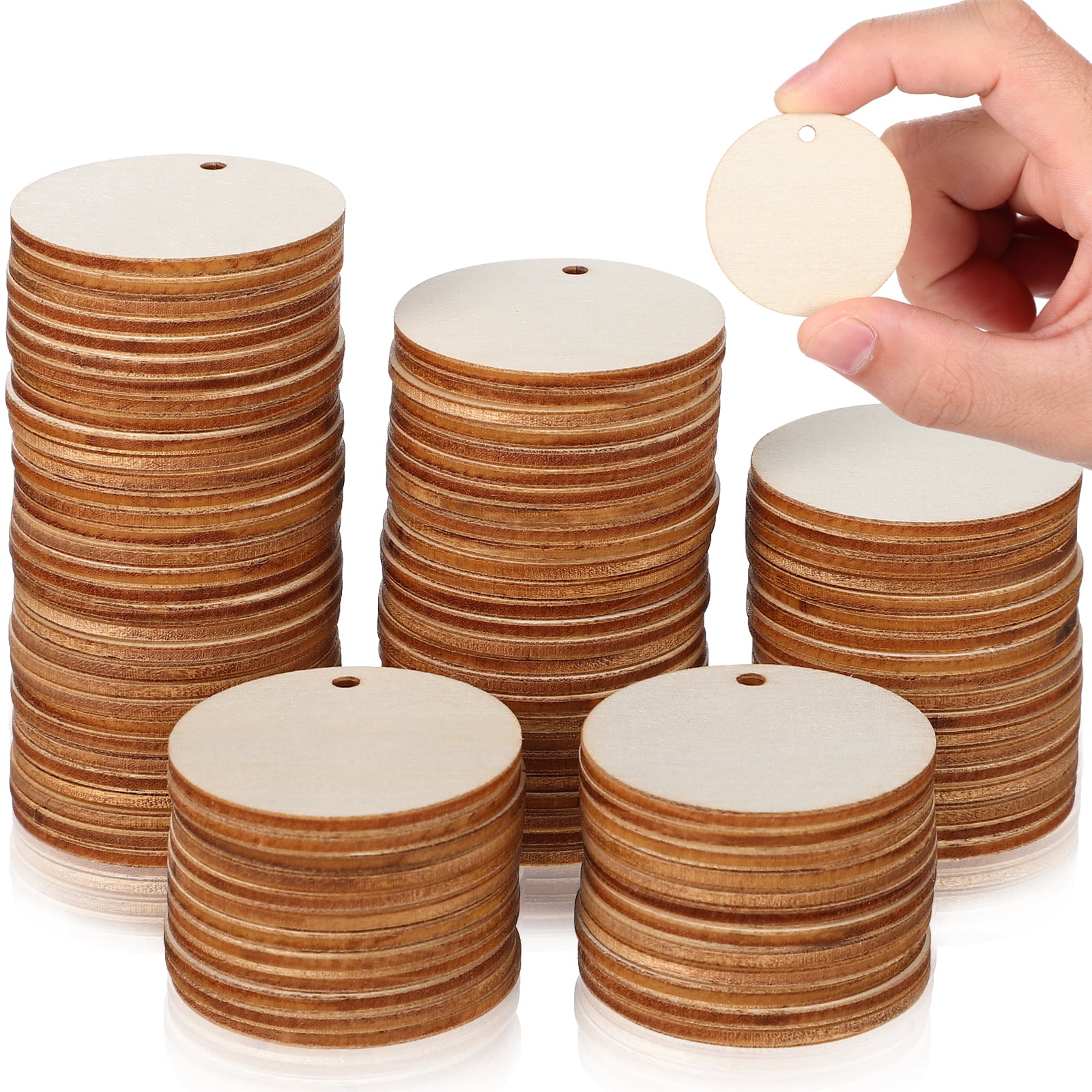 Click here for Shisuyan 100pcs Blank Round Wood Slices Natural Wo... prices