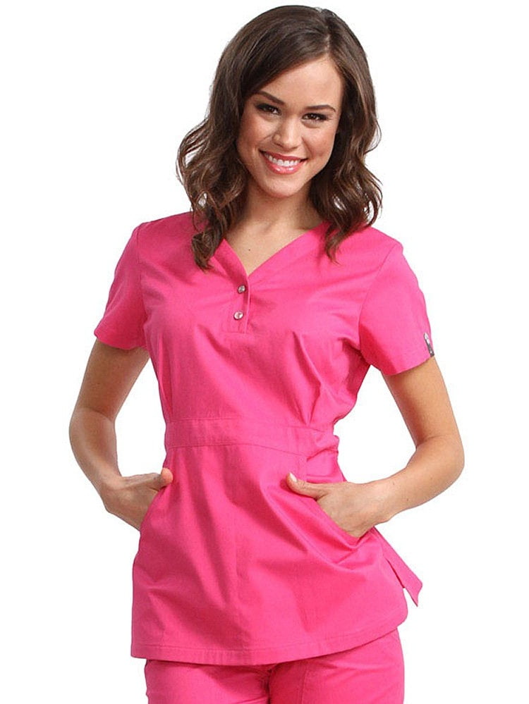 koi Classics Women's Justine Snap Button Solid Scrub Top - Walmart.com