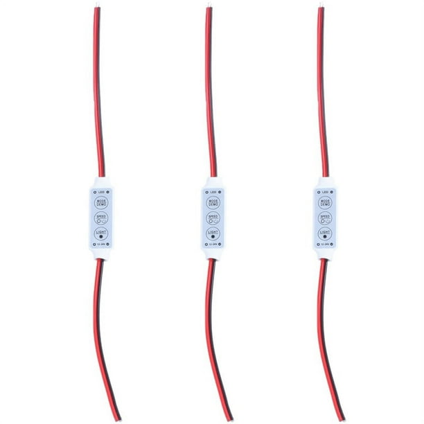 3X Regulador de Intensidad Controlador para LED Tira Luz Monocromatica ...