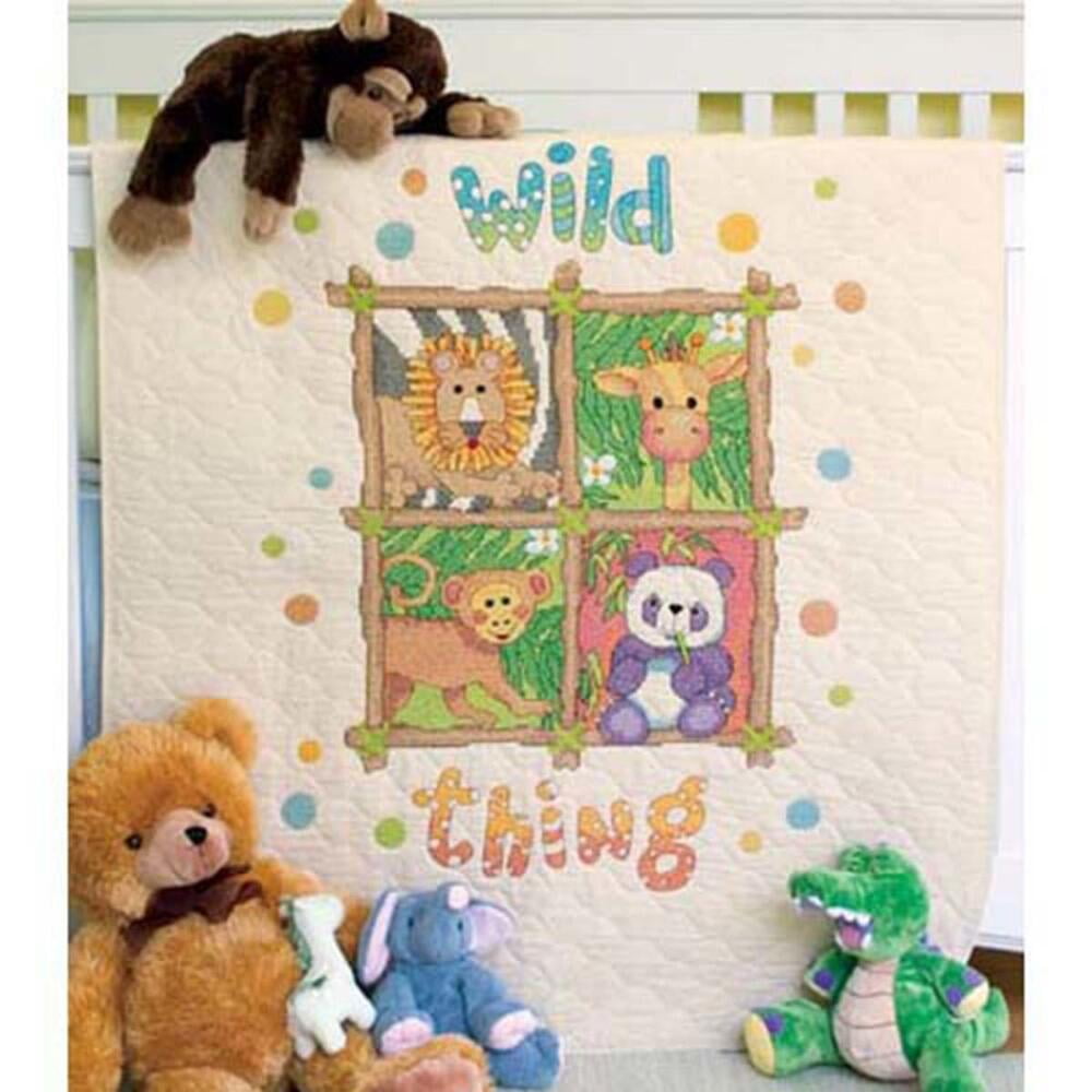 Dimensions Baby Hugs 'Wild Thing' Quilt Stamped Cross Stitch Kit ...