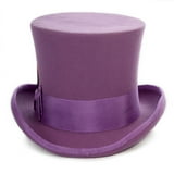 Ferrecci Purple Wool Top Hat, Grosgrain Ribbon, Feather, Unisex, Medium ...