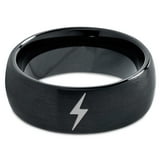 Tungsten Flash Thunder Lightning Bolt Band Ring 8mm Men Women Comfort ...