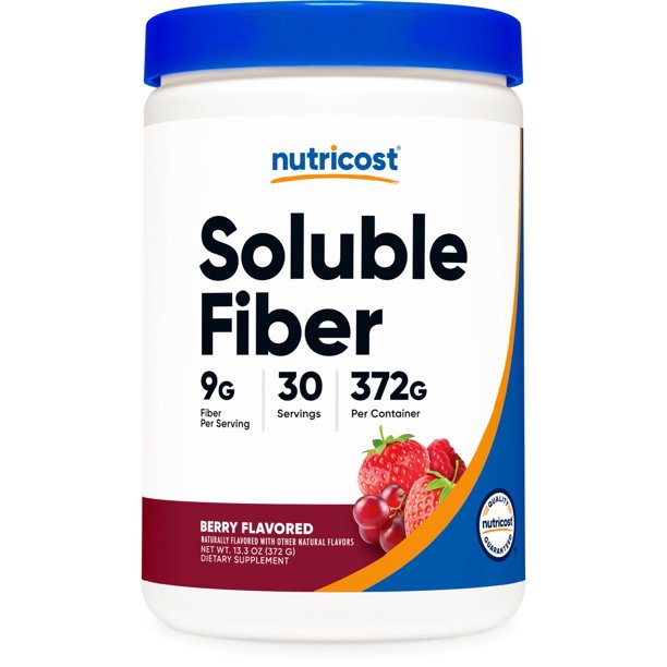 Fibra soluble en polvo Nutricost con sabor a bayas, 30 porciones ...