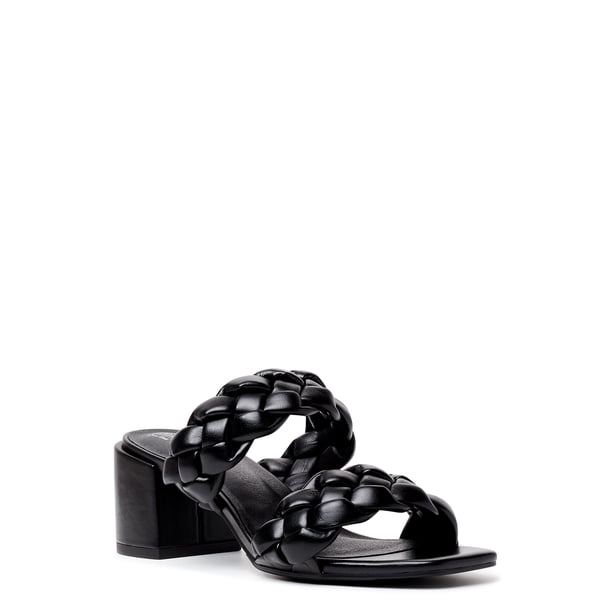 Time and Tru Women's City Braided Heel Sandals - Walmart.com