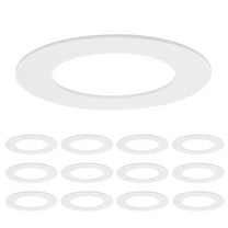 JSP Manufacturing 6" Halo Ceiling Cover, Plastic White Light Trim Ring ...