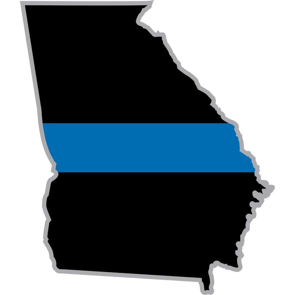 3.8 Inch Thin Blue Line Georgia State Decal - Walmart.com - Walmart.com