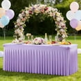 White Stretch Table Skirt for Rectangle Tables 48x24x30 Inches Pleated ...