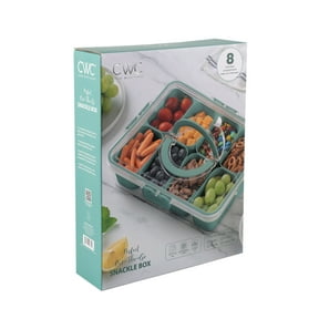 Loobuu Divided Serving Tray with Lid, 6 Compartments Veggie Tray, Snack ...