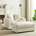 TUANLUO 44" Single Chaise Lounge Indoor, Oversized Corduroy Lounge ...