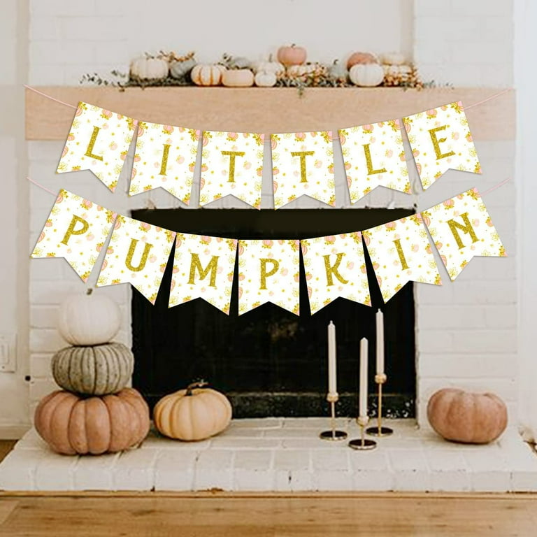 Little Pumpkin Baby Shower Banner Little Cutie (Orange) Baby Shower