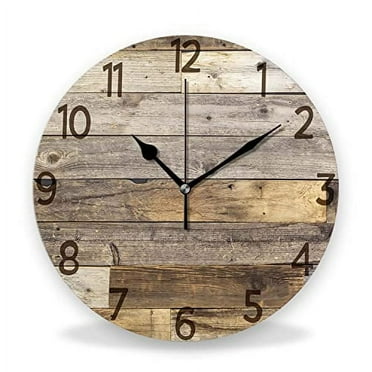 FirsTime & Co. Brown Rustic Barn Wood Wall Clock, Rustic, Analog, 24 x ...