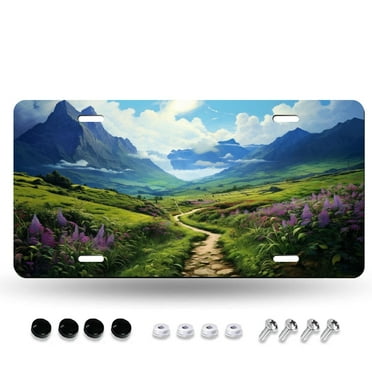 Misty Foggy Fir Forest Mountain License Plate Personalized License ...