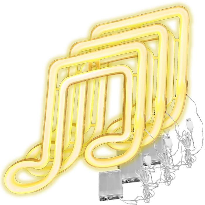 Letrero Led Notas Musicales VentDepot MelodyFlare02 3Pzas USB 3 Pilas ...
