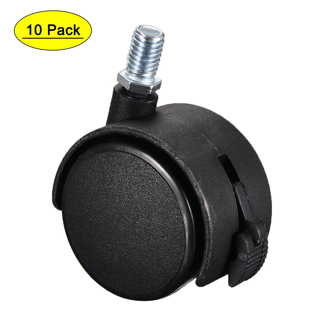 Uxcell 2 inch M10x15mm Threaded Nylon Office Chair Caster Twin Wheel ...