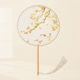 Round Fan Chinese Pattern Classical Silk Fan Hand Fan NonFolding ...