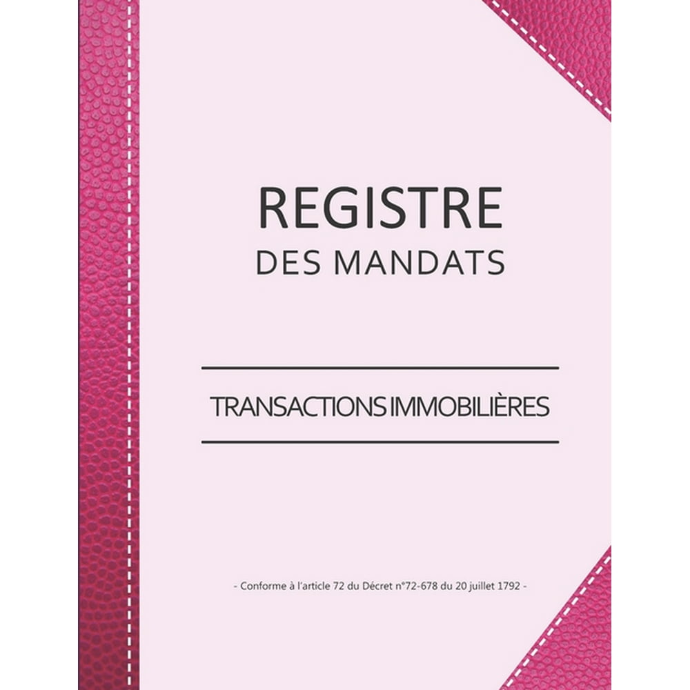 Registre Des Mandats Conforme à Larticle 72 Du Décret N° 72 678