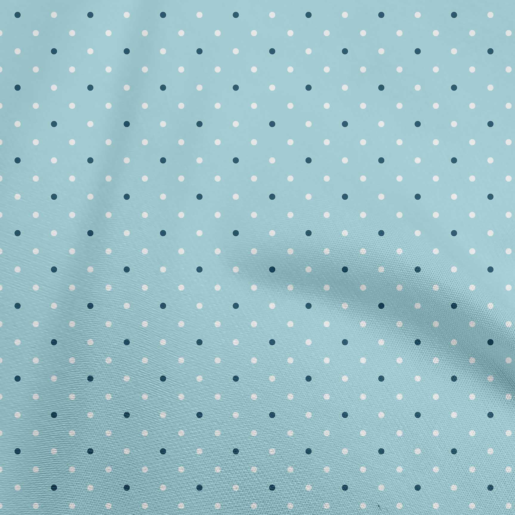 oneOone Cotton Poplin Light Blue Fabric Dot Sewing Material Print ...