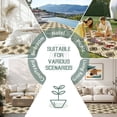 Bohemian Diamond Pattern Outdoor Rug, Boho Tribal Farmhouse Beige ...