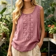 CAIVO Womens Classic Tank Tops Elegant Floral Embroidered Scoop Neck ...
