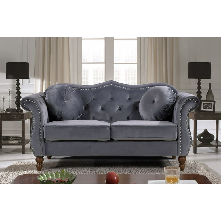 Tommy classic nailhead chesterfield 2 piece living room set house of hampton fabric store