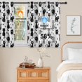 Black Cat and Paw Print White Pattern Blackout Curtains,Triple Weaved ...