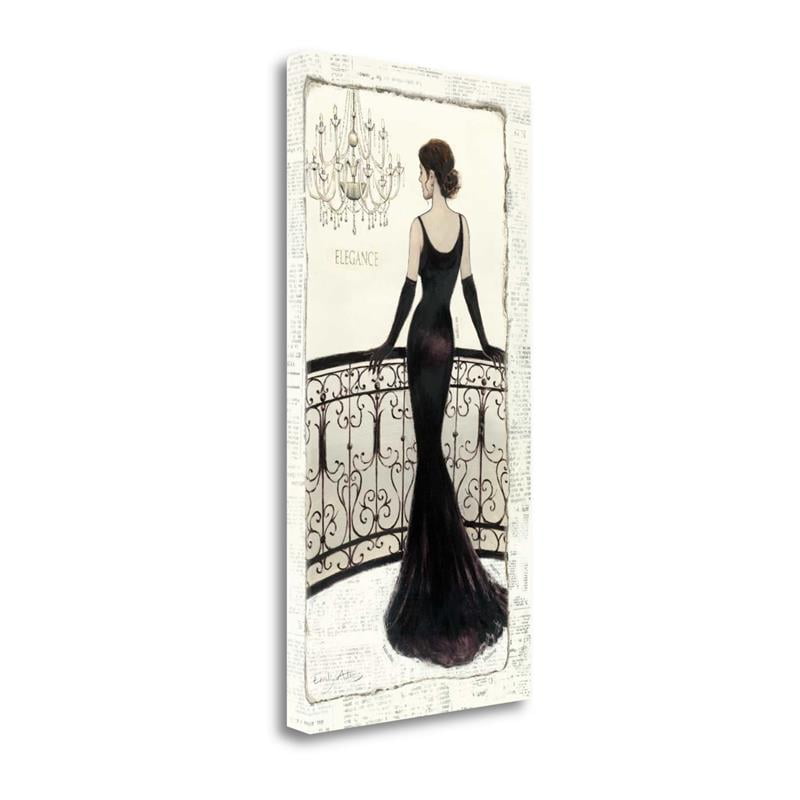 20" x 39" La Belle Noir By Emily Adams - Print on Canvas Fabric Multi ...