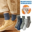 3 Pairs Men's Winter Thermal Heated Wool Socks, Warm Work Foot Warmer ...