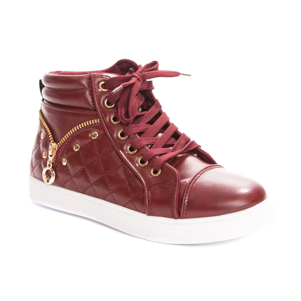Soho Shoes - soho shoes women's leatherette quilted lace up high top ...